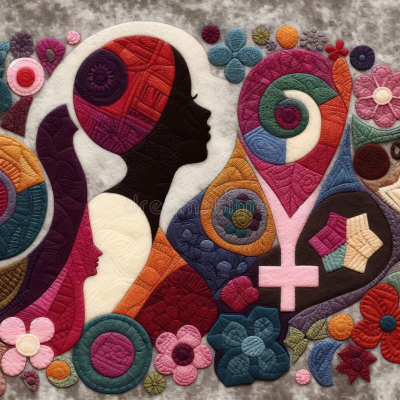 Felt Art Patchwork, International Women S Day Concept Stock Illustration - Illustration of march ...