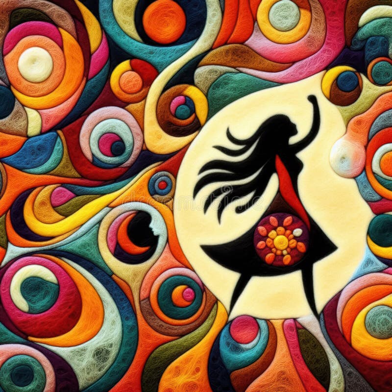 Felt Art Patchwork, International Women S Day Concept Stock Illustration - Illustration of ...