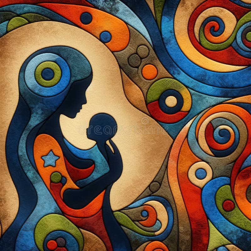 Felt Art Patchwork, Mother S Day Concept, Generative AI Stock ...