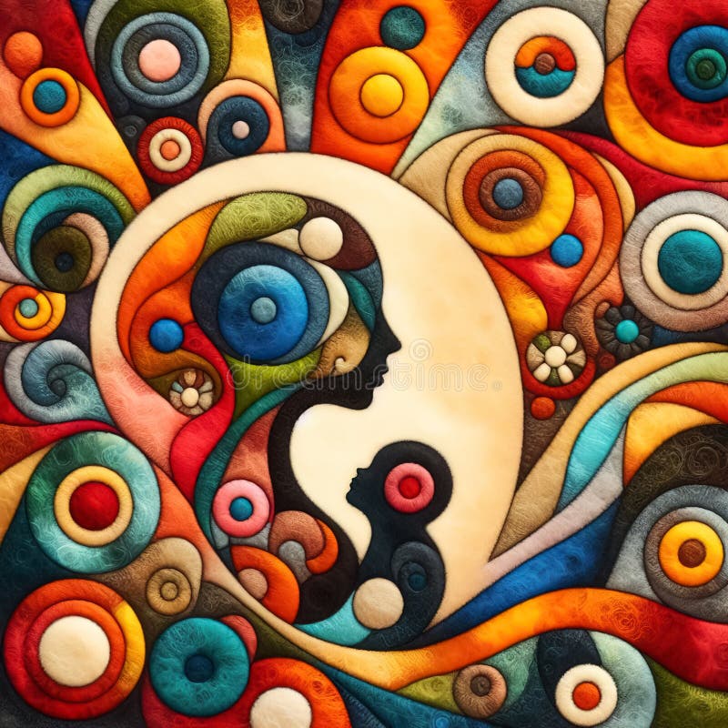 Felt Art Patchwork, Mother S Day Concept, Generative AI Stock ...