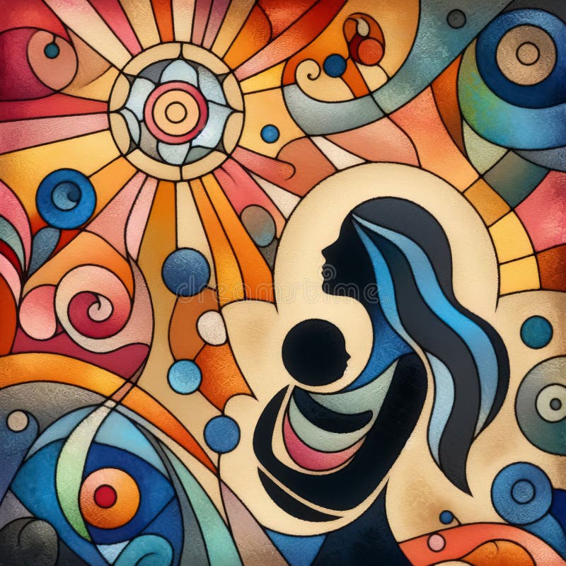 Felt Art Patchwork, Mother S Day Concept, Generative AI Stock ...