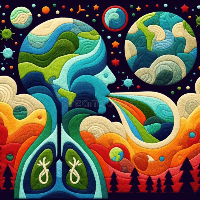 Felt Art Patchwork, World Health Day Concept, Our Planet, Our Health ...