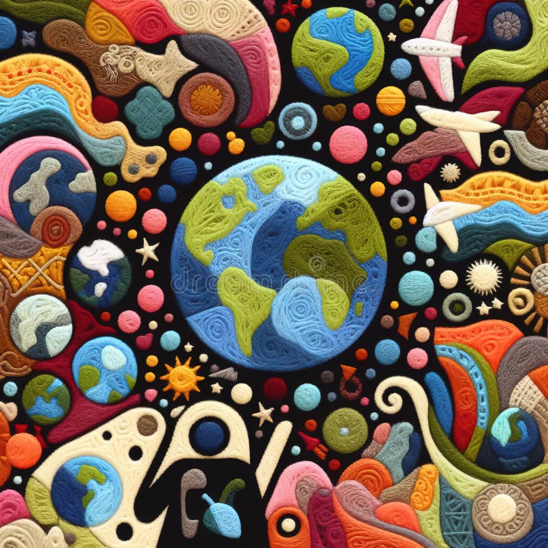 Felt Art Patchwork, World Health Day Concept, Our Planet, Our Health ...