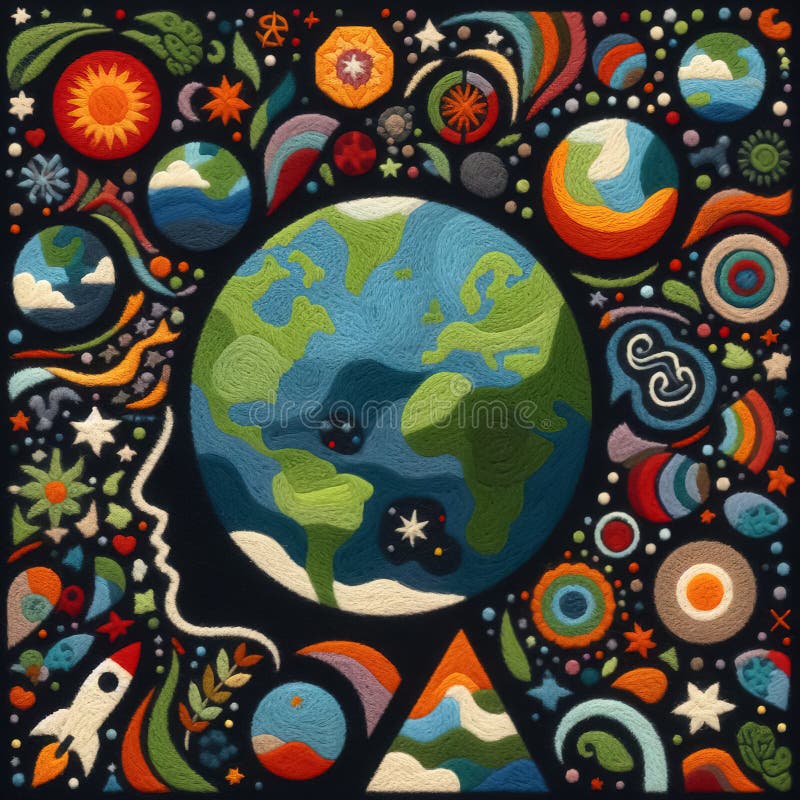 Felt Art Patchwork, World Health Day Concept, Our Planet, Our Health ...