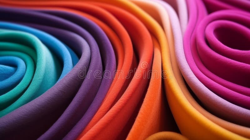 Felt Cloth Featuring Lively Colors Stock Illustration - Illustration of ...