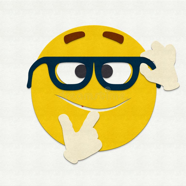 Felt Emoticon Nerd stock image. Image of arts, unpopular - 50404545