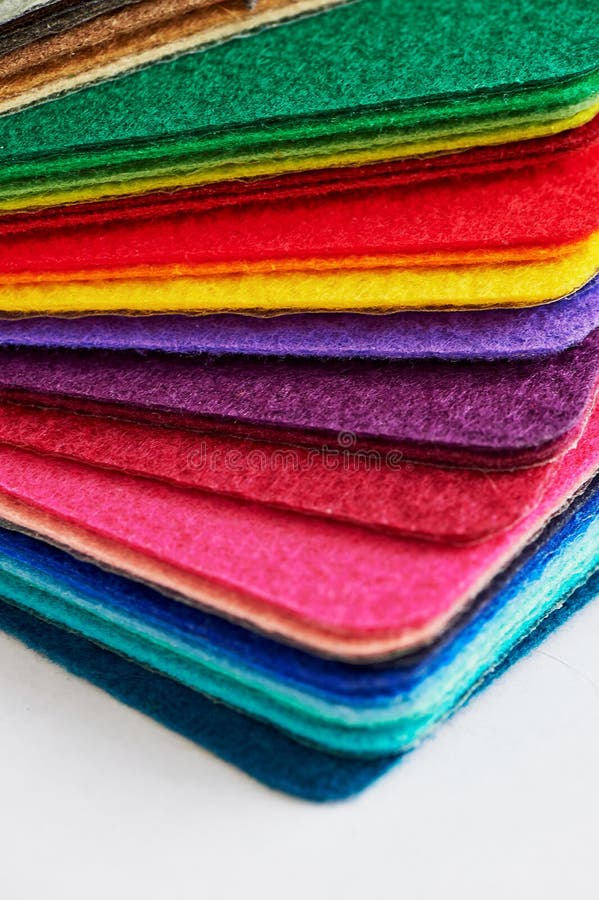 Felt Fabric Sheets Colors Piled Up in a Stack. Stock Image - Image of ...