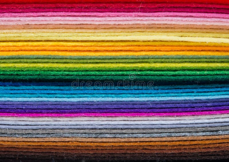 Felt Fabric Sheets in Various Colors Piled Up in a Stack. Stock Photo ...