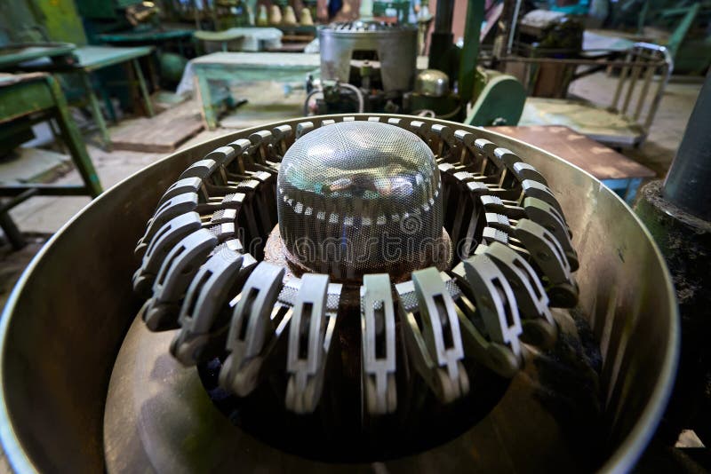 Felt Hat Forming Machine in a Traditional Mill Working Diligently To ...