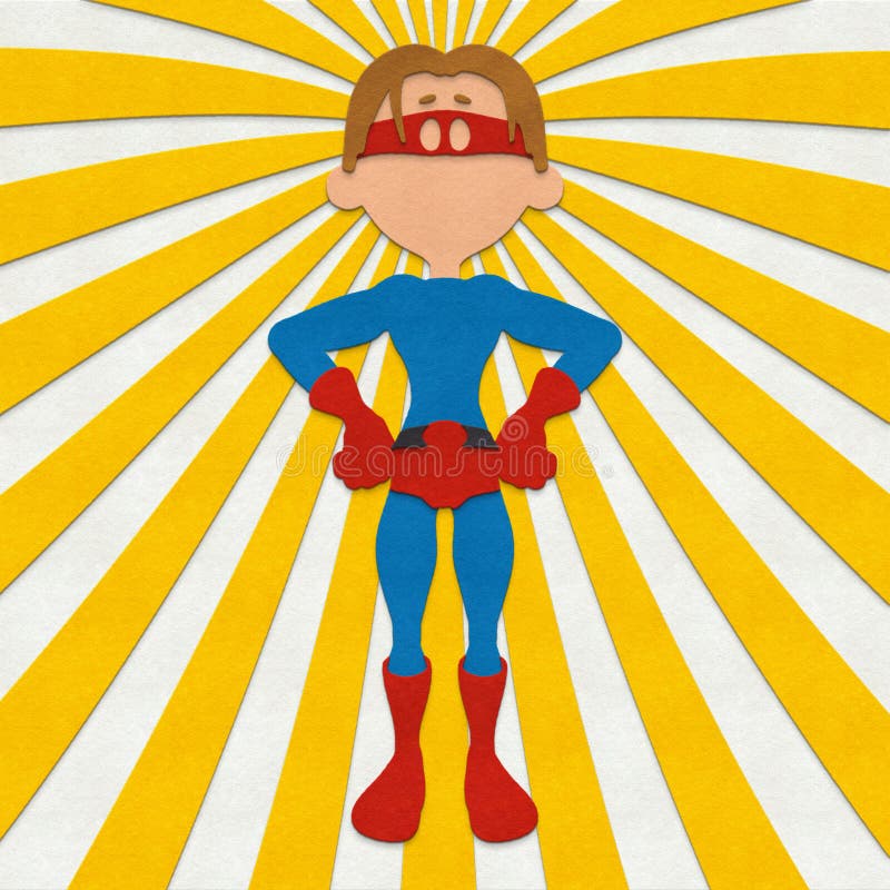 Felt Superhero Power Pose stock illustration. Illustration of cartoon ...