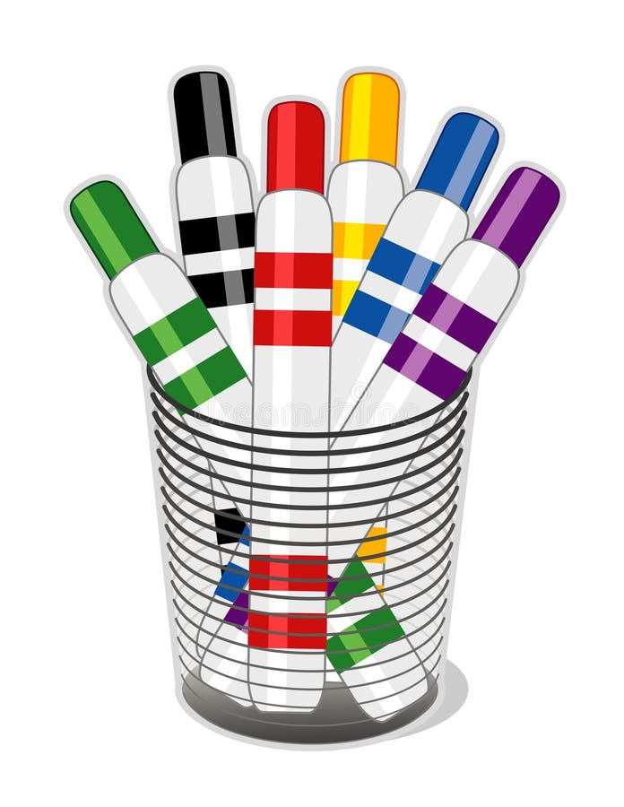 Felt tip Markers stock vector. Illustration of container - 4678821
