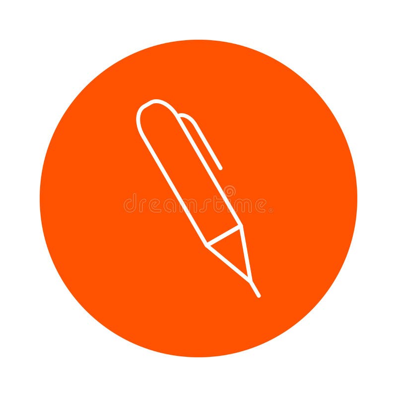 Felt-tip Pen with Holder, Monochrome Round Icon, Flat Style Stock ...