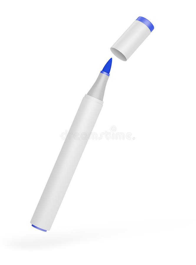 Felt Tip Pen Isolated on White Background. Color Marker Stock ...