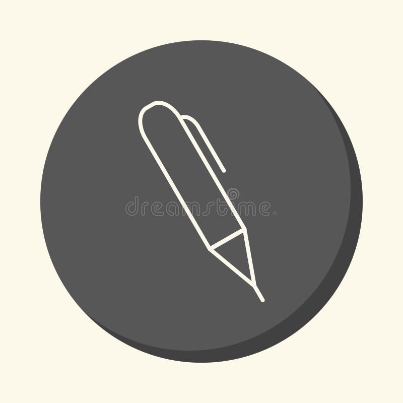 Felt-tip Pen with Latch, Round Linear Icon with Volume Illusion, Simple Color Change Stock ...