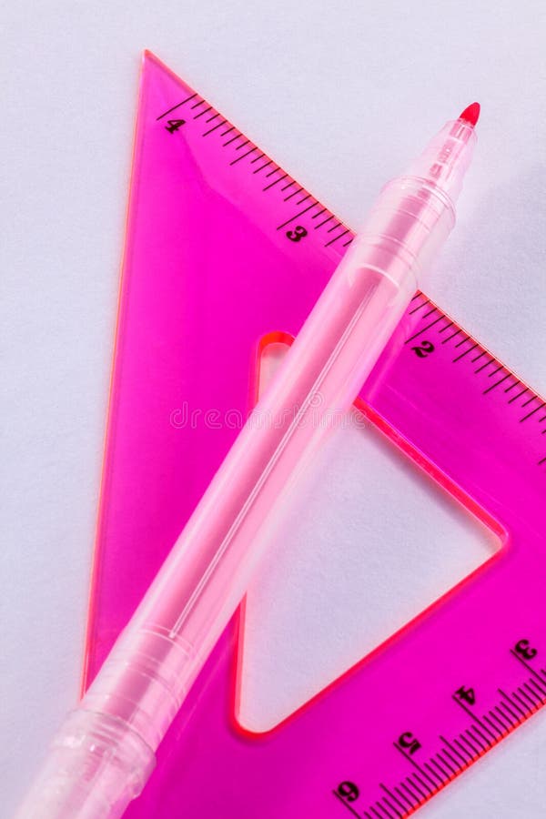 Felt-tip and ruler stock image. Image of inches, instrument - 49969933