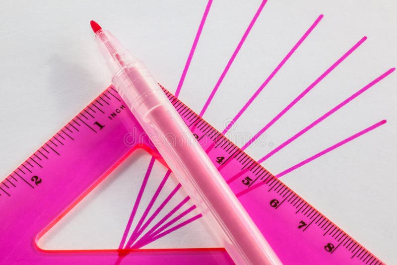 Felt-tip and ruler stock photo. Image of accessories - 49932528
