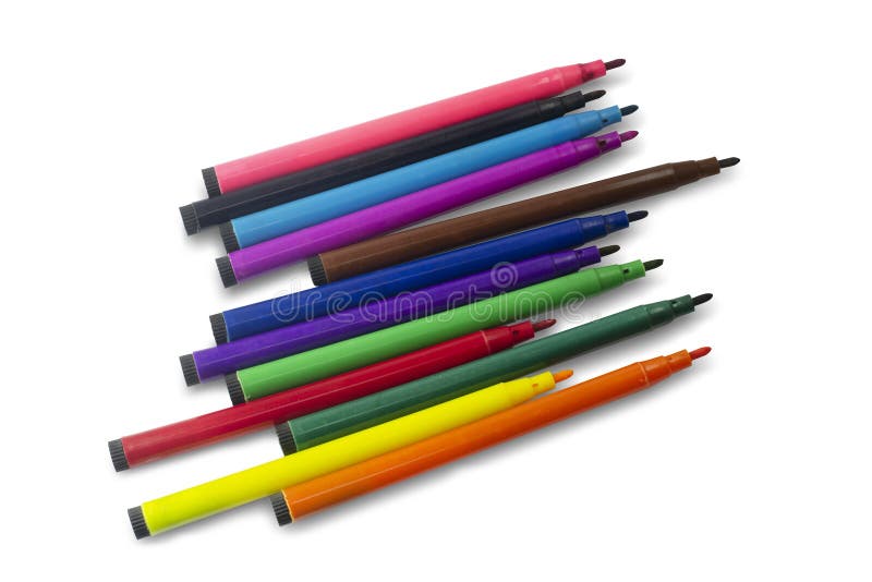 Felt Tipped Pen on a White Background,with Clipping Path Stock Photo ...
