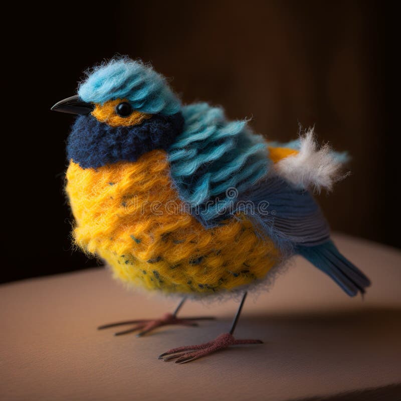 Felted Bird (generative AI) Stock Illustration - Illustration of ...