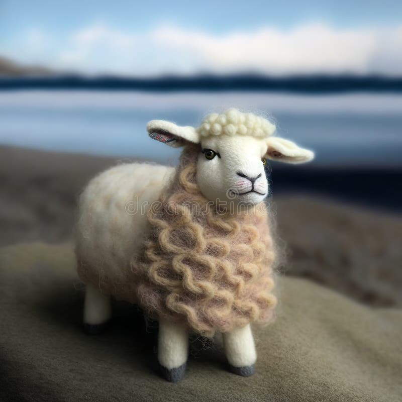 Felted Lamma (generative AI) Stock Illustration - Illustration of ...