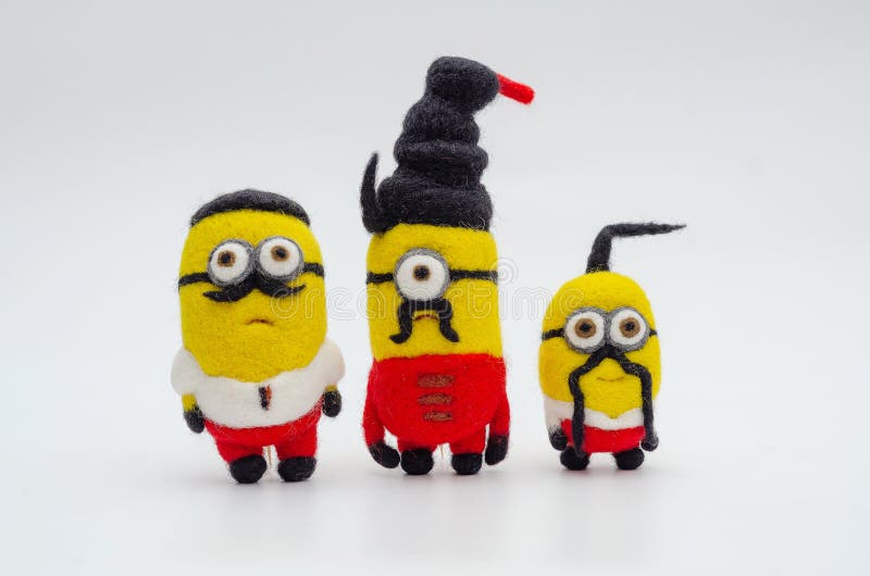 Felted Toys of Minions Yellow Color Editorial Stock Image - Image of ...