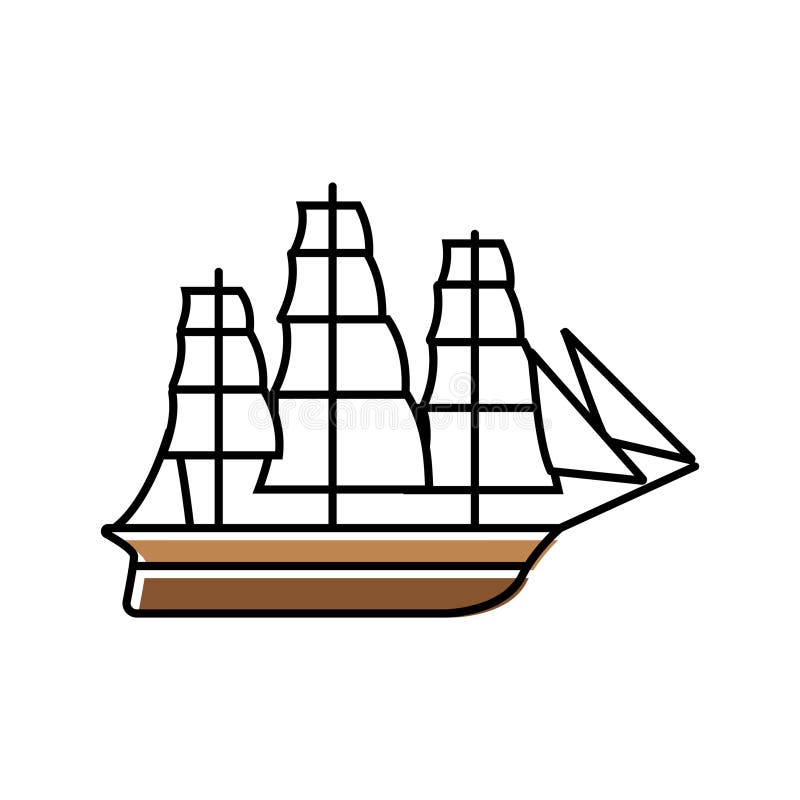 Felucca Ancient Ship Color Icon Vector Illustration Stock Illustration ...