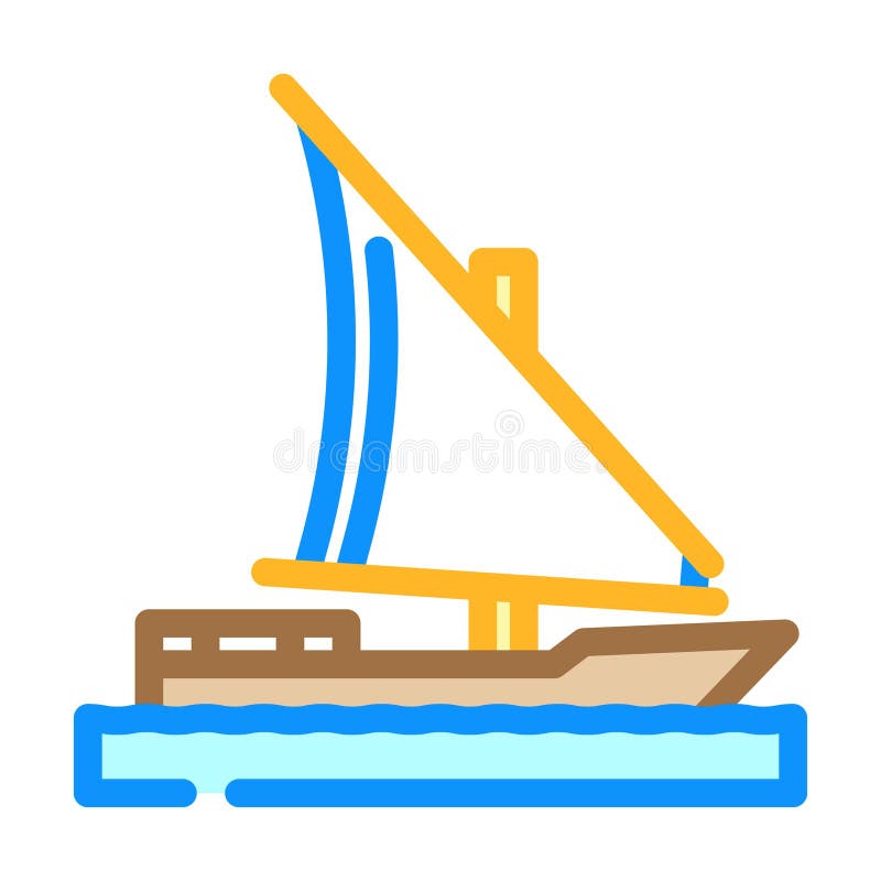 Felucca Ancient Ship Color Icon Vector Illustration Stock Vector ...