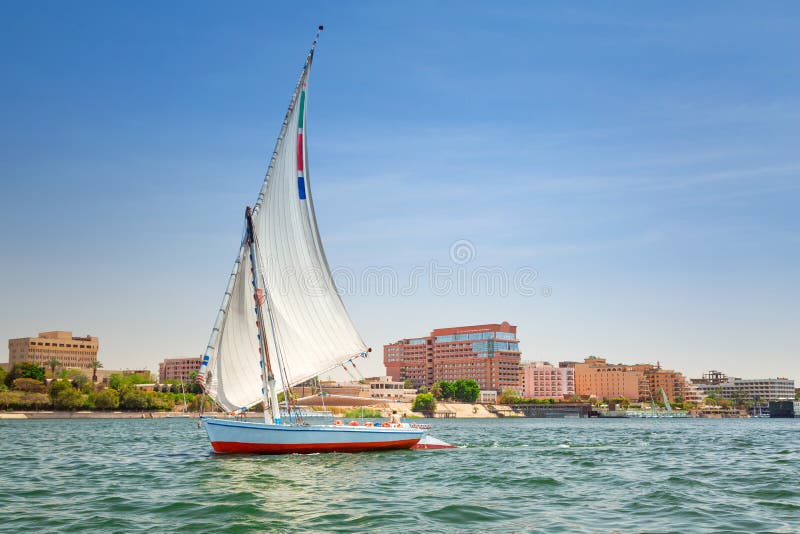 Felucca on the Nile River in Luxor Editorial Image - Image of faluka ...
