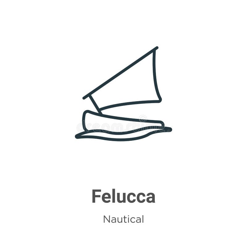 Traditional felucca boat. stock vector. Illustration of transport ...