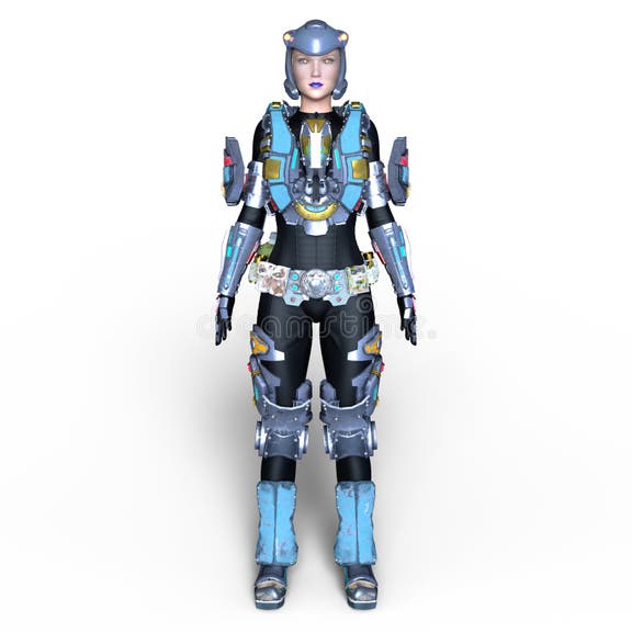 Femake cyborg stock illustration. Illustration of costume - 84389845