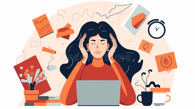 Computer Chaos: a Stressed Woman S Battle in Bits and Bytes Stock ...