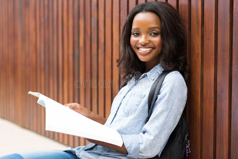 Female African College Student Stock Image - Image of person, learning ...