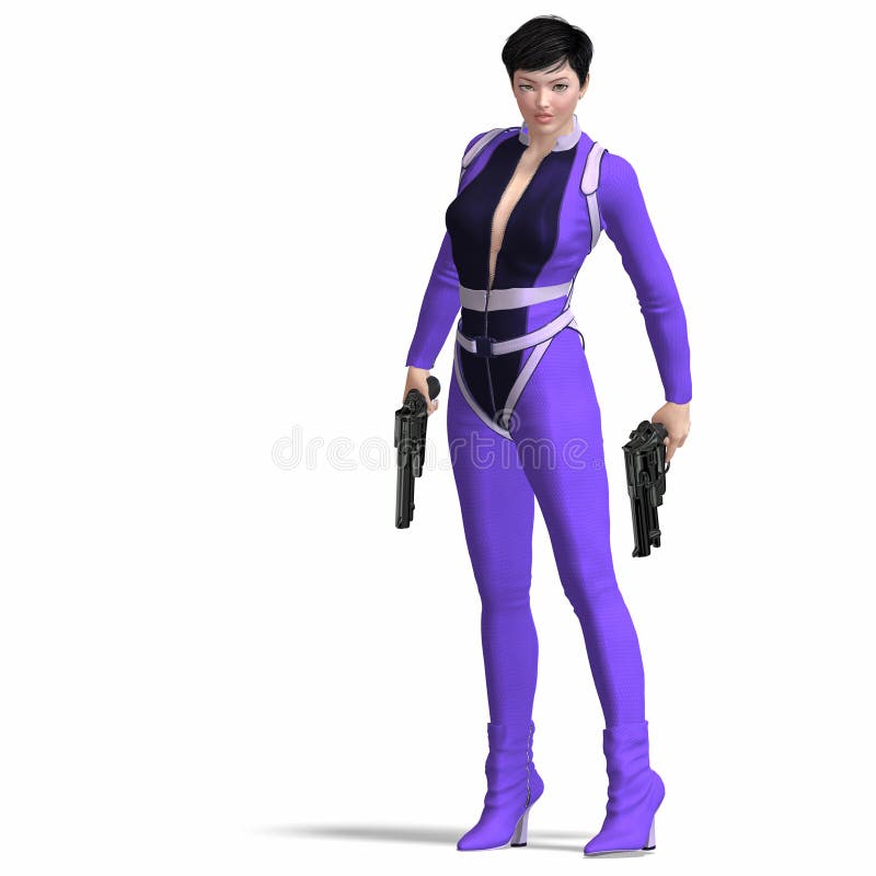 Female Agent Blue stock illustration. Illustration of render - 9308117