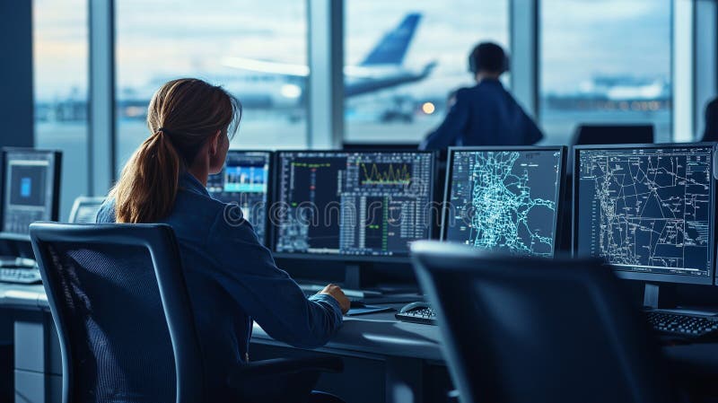 Female Air Traffic Controller Stock Illustrations – 69 Female Air ...