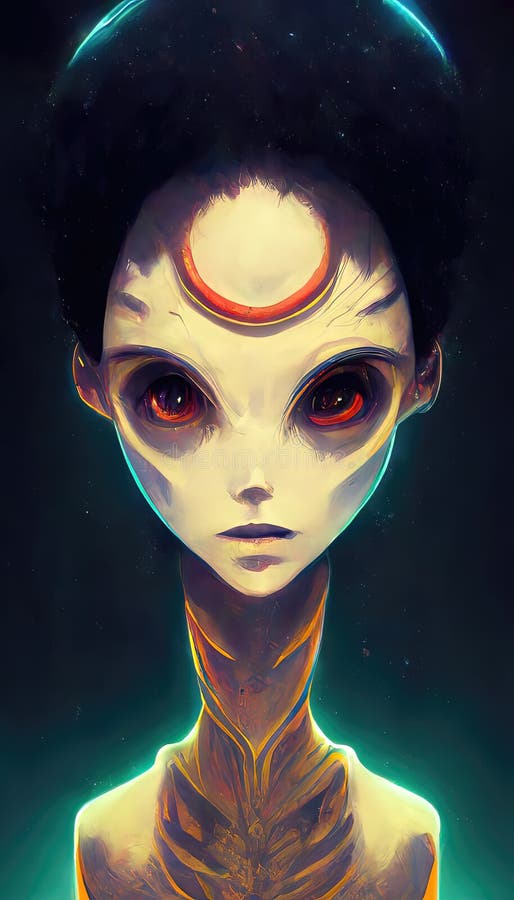 Female Alien Creature, Outer Space Martian Stock Illustration ...