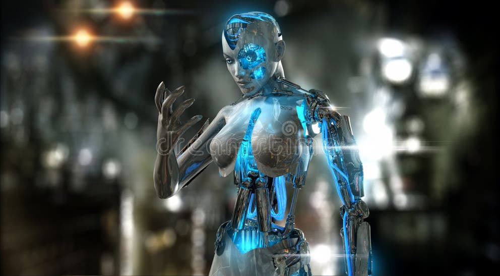 Female android character stock illustration. Illustration of future ...