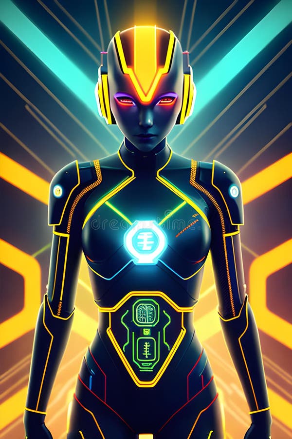 Female Android 3d Illustration Stock Illustration - Illustration of ...