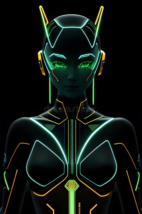 Female Android Illustration Stock Illustration - Illustration of ...