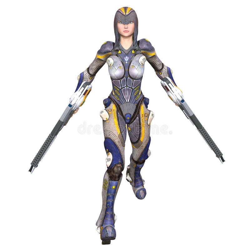 Female android stock illustration. Illustration of battle - 54338483