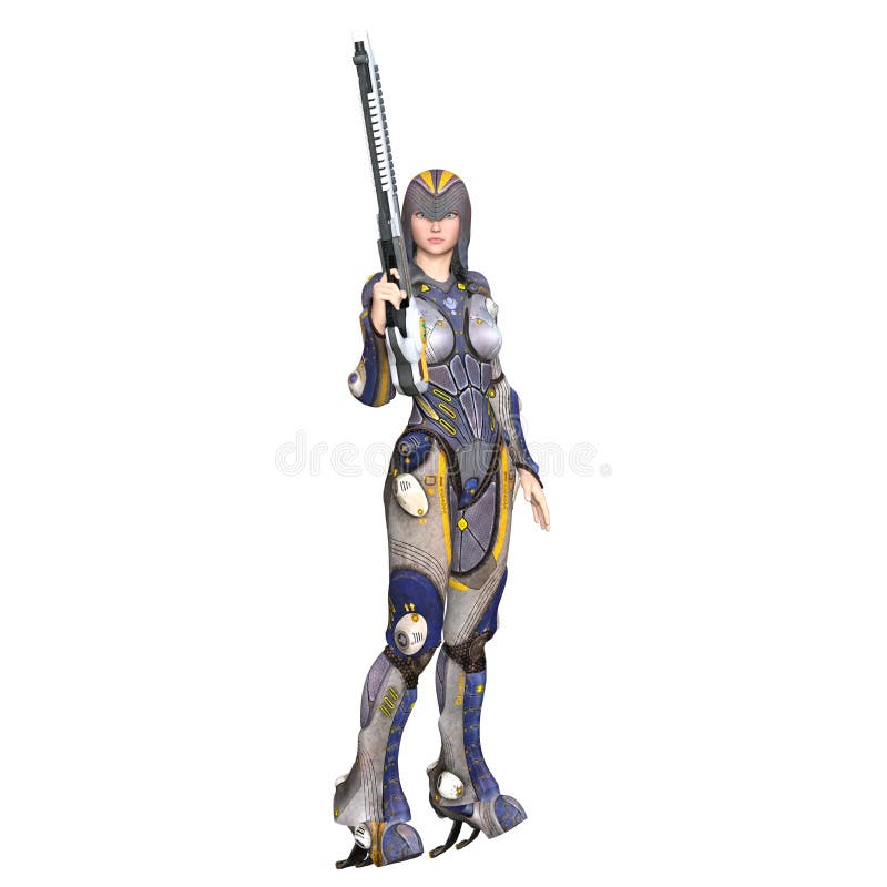 Female android stock illustration. Illustration of pose - 54338568