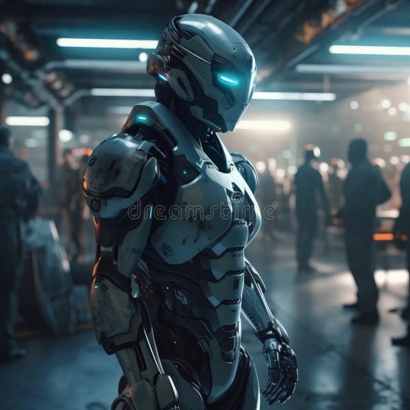 Female Android Robot Image Generative AI Stock Illustration ...