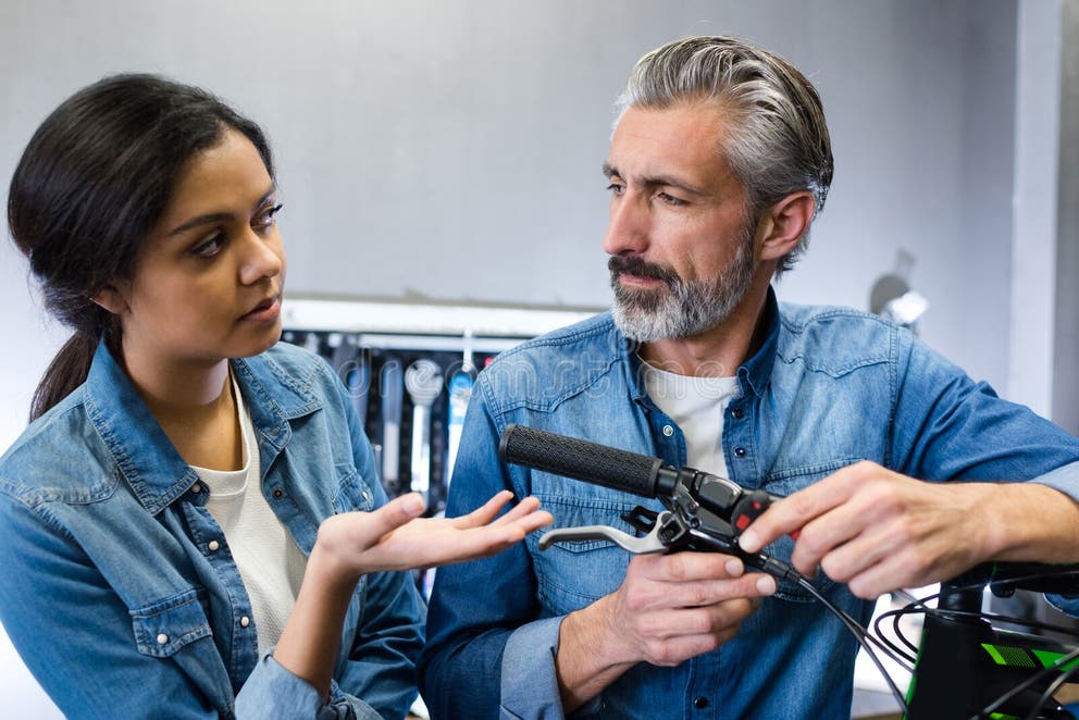 Female Apprentice Asking for Tool Stock Image - Image of business ...
