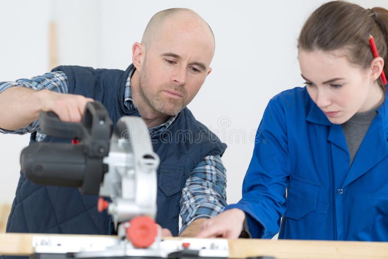 Disabled Female Worker in Wheelchair in Carpenters Workshop Stock Image ...