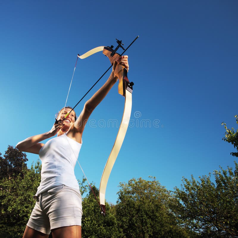 Female archer stock image. Image of sports, sunlight - 26396361