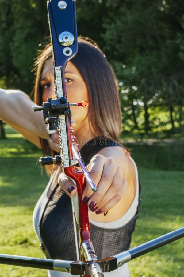 Female Archer stock image. Image of nature, focused, archery - 54708265
