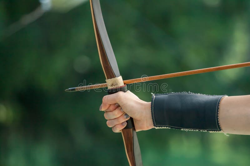 Female Archer Hand Keeping Bow Stock Photo - Image of aiming, accuracy ...