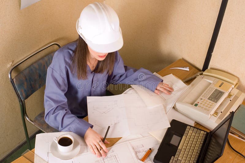 Female architect stock image. Image of home, measuring - 3460919