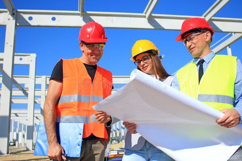 Female Architect, Construction Engineer and Manager on Construction ...