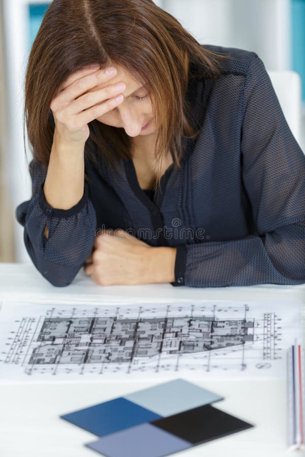 Stressed Architect Having Trouble Deciding Stock Image - Image of busy ...
