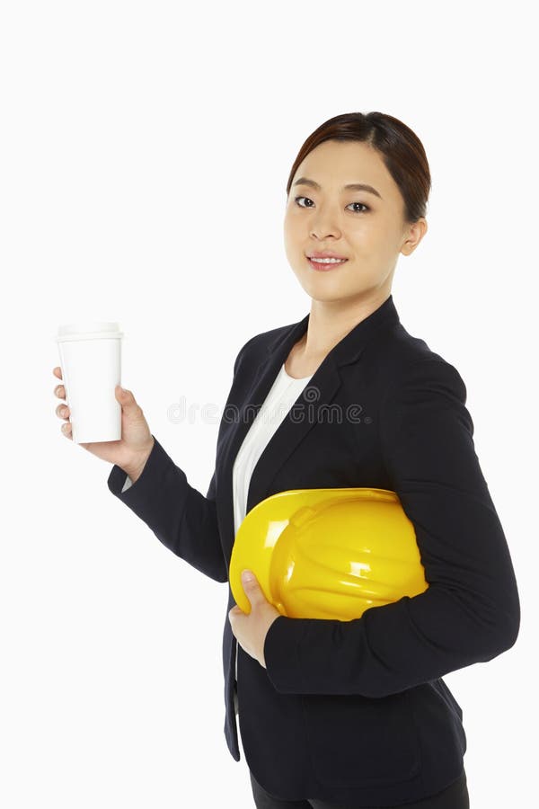 Female Architect Having a Drink Stock Image - Image of three ...