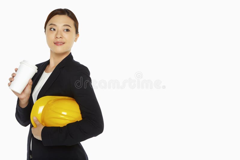 Female Architect Having a Drink Stock Image - Image of individual ...